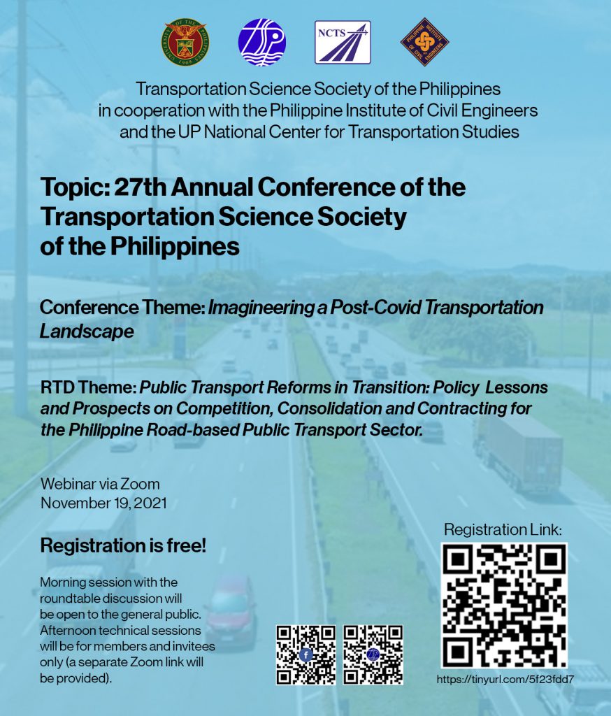 [UPDATE 1] 27th Annual Conference of the Transportation Science Society ...
